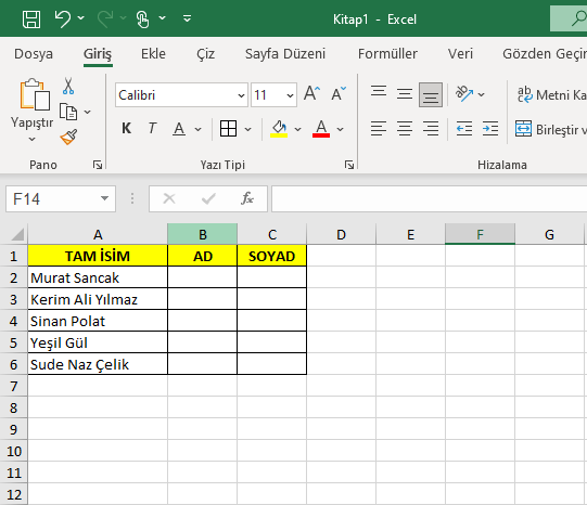 Excelde İsim Soyad Ayırma | Ataşehir Bilgisayar Tamiri,Teknik Servis ...